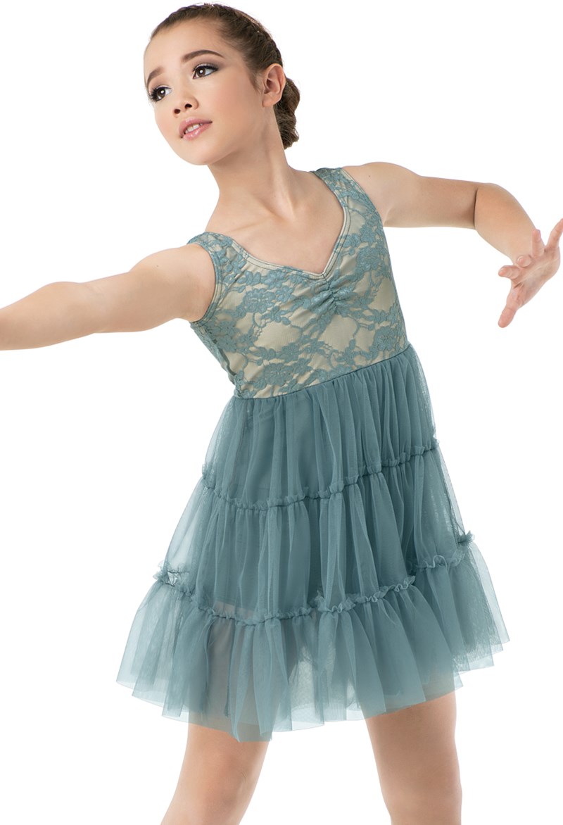 Weissman® | Lace and Ruffle Pettiskirt Day Dress