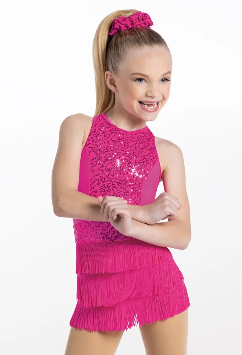 Sequin Shiny Spandex Fringe Dress | Weissman®