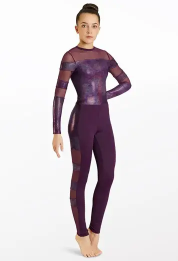 Foiled Mesh Unitard | Weissman®
