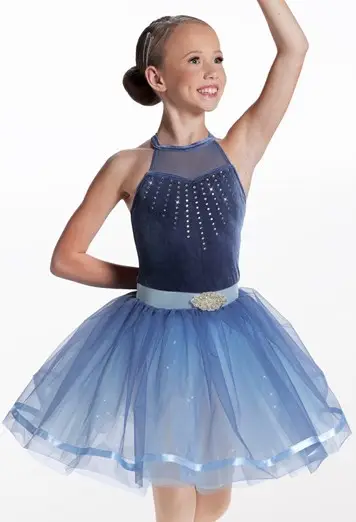 Illusion Neck Crystal Tutu Dance Dress | Weissman®