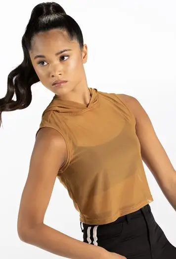 Sleeveless Cropped Sheer Mesh Hoodie | Balera™