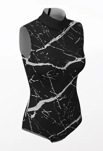 Faux Marble Custom Mockneck Leotard | Weissman®