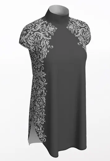 Filigree Print Custom Mockneck Dress | Weissman®