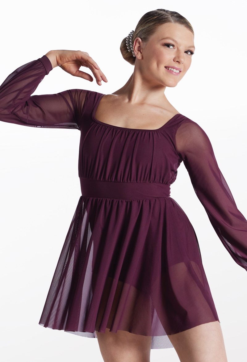 Square Neck Poet Sleeve Dance Dress | Weissman®