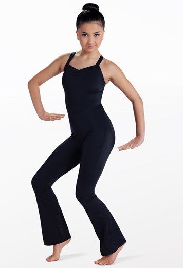 Pinch-Front Flared Unitard For Dance | Weissman®