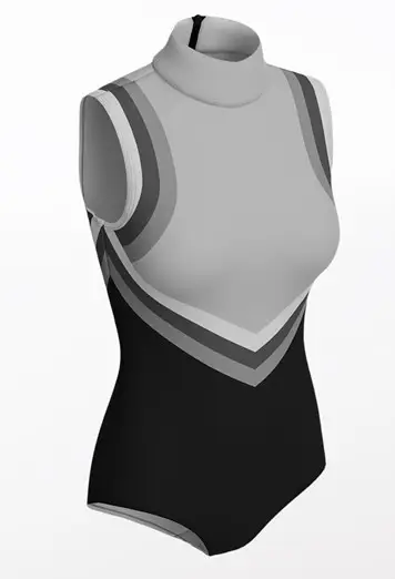 Sporty Print Custom Mockneck Leotard | Weissman®