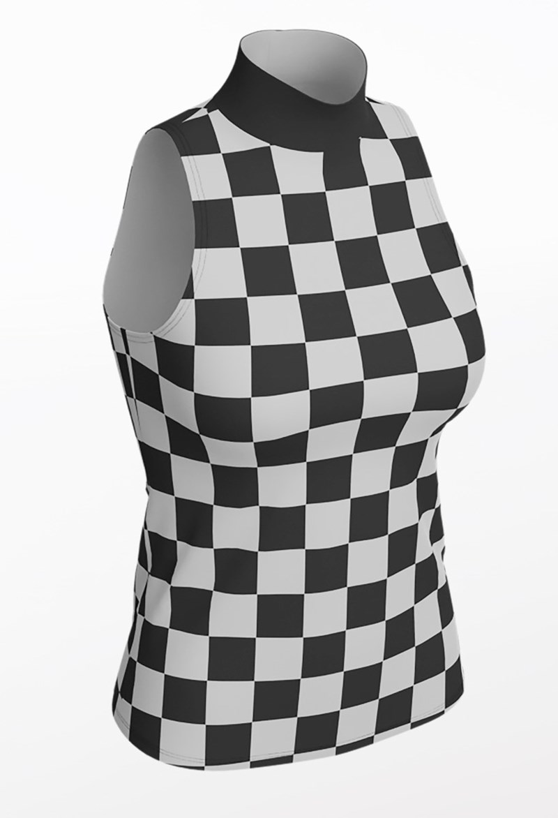 Checkerboard Custom Mockneck Tank Top | Weissman®