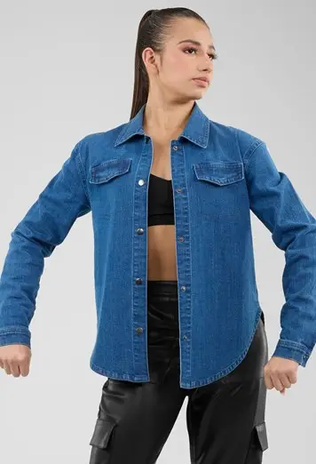 Denim Long Sleeve Shacket | Weissman®