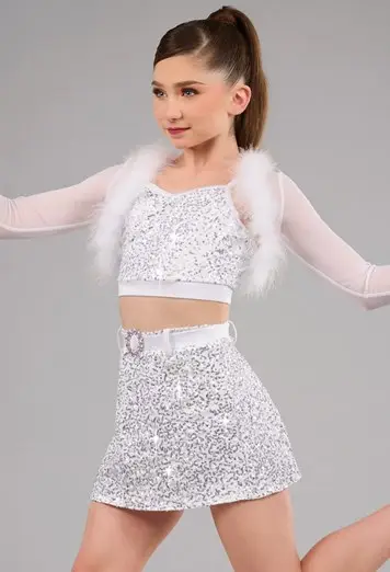 Two Piece Feather Shrug Dance Set | Weissman®