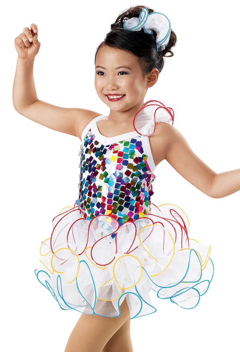 Rainbow Sequin Curly Hem Dress -Weissman Costumes