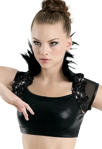Mesh Shrug w/ Feathers & Appliqués | Balera™