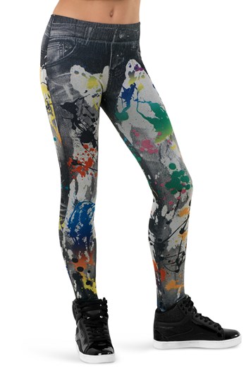Dance Leggings with Paint Splatter Print | Gia Mia