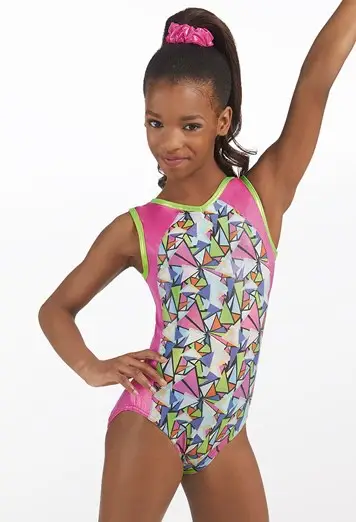 Metallic Triangles Gymnastics Leotard | Balera™