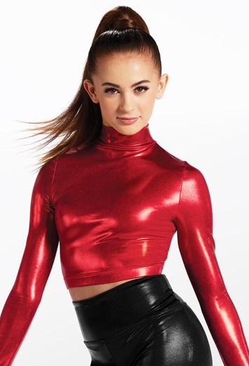 Premium Metallic Long Sleeve Crop Top | Balera™