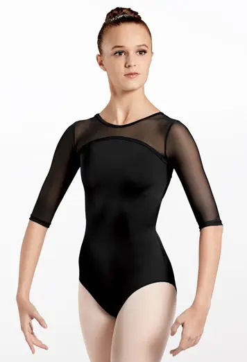 Mesh Sleeve Leotard With Strappy Back | Weissman®