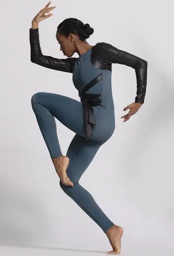 Tied Faux Leather Dance Unitard | Weissman®