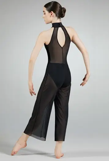 Mesh Jumpsuit With Mock Neck | Balera™
