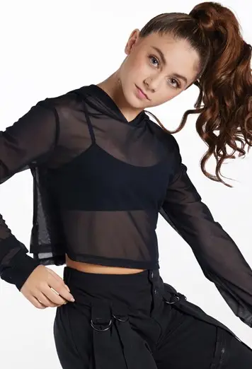 Cropped Power Mesh Hoodie | Balera™