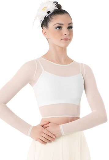 Long-Sleeve Mesh Crop Top | Balera™