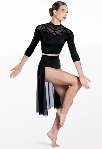 Two Piece Laser Cut Flocked Dance Set | Weissman®